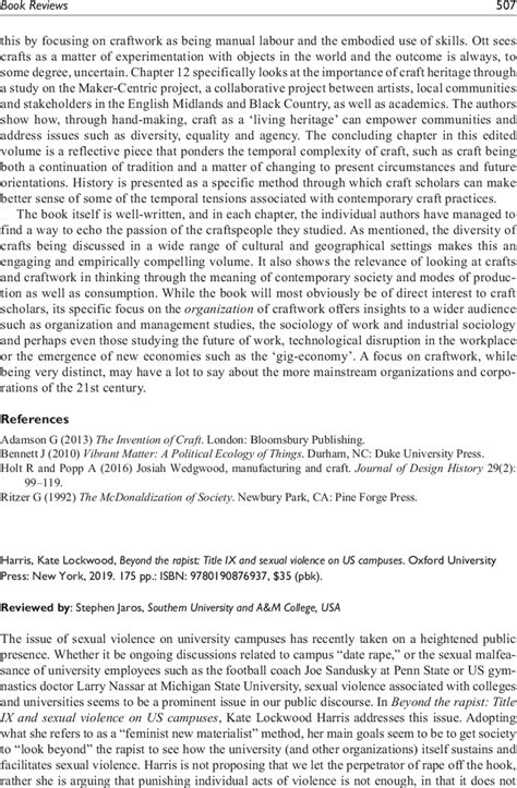 Book Review Beyond The Rapist Title Ix And Sexual Violence On Us