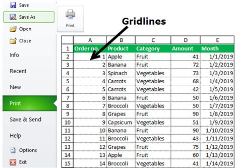 excel hide gridlines