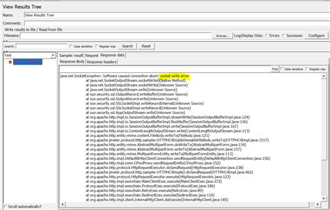 getting software caused connection abort socket write error while