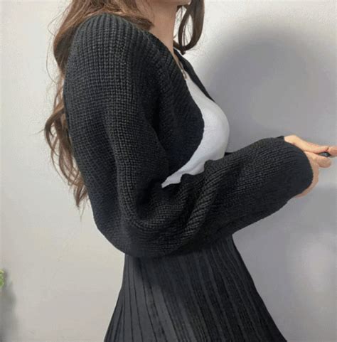 무드 가을신상인기 여리핏 미코 볼레로 가디건 하찌 크롭 가디건