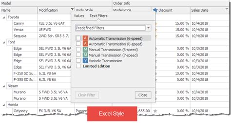 pop up filter menus winforms controls devexpress help