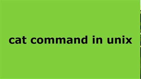 cat command in unix youtube