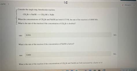 Solved Consider The Single Step Bimolecular Reaction