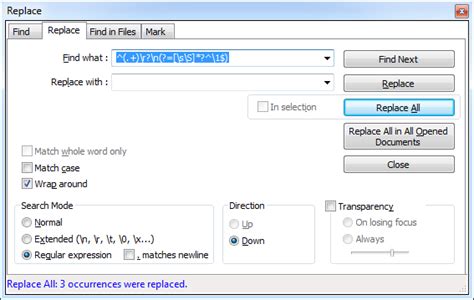 notepad how to delete nonconsecutive lines in text