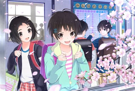 Black Eyes Black Hair Blush Cherry Blossoms Flowers Male Original