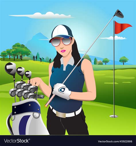 Young Golfer Royalty Free Vector Image Vectorstock