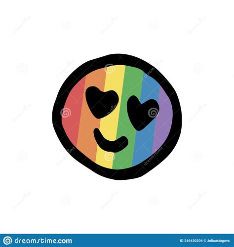 Lgbt Smile Colored Doodle Hand Drawn Print Stock Vector Illustration