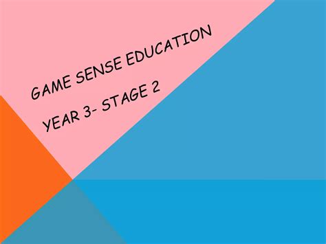 Game Sense Pdhpe Ppt