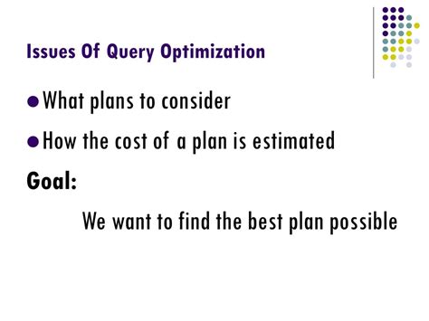 ppt an overview of query optimization powerpoint presentation free