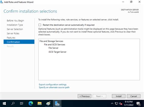 windows server 2022 iscsi install iscsi target server world
