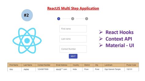 how to build reactjs multi step form app 2 hooks usestate