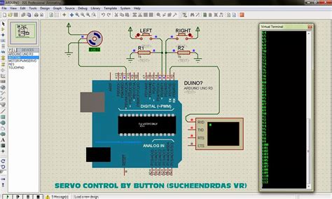 electronic connectors servo motor control by push button