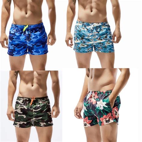 Mens Breathable Swim Trunks Pants Swimwear Shorts Slim Wear Camouflage