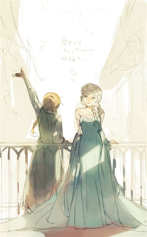 Safebooru 2girls Anna Frozen Blue Dress Braid Cape Dress Elsa