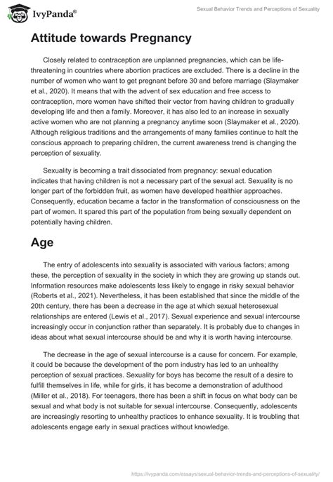Sexual Behavior Trends And Perceptions Of Sexuality 1164 Words Essay