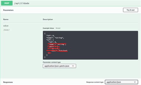 core how to display swashbuckle parameter object