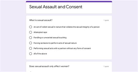 Sexual Assault And Consent Questionnaire R Sexualassault