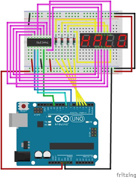 stepper motor with a 4 digit 7 segment display and a 74hc595