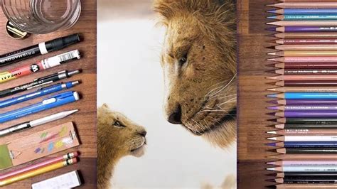 Drawing The Lion King Simba And Mufasa Time Lapse Draw Cc Youtube