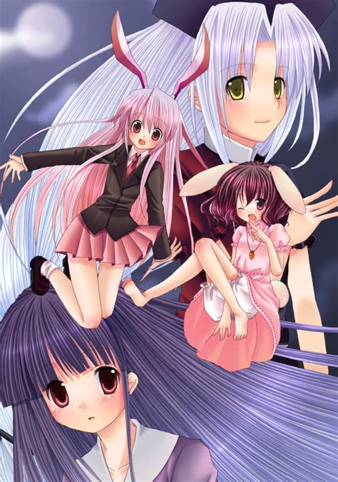 Reisen Udongein Inaba Houraisan Kaguya Inaba Tewi And Yagokoro Eirin