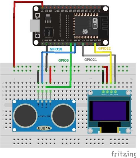 hc sr04 ultrasonic sensor with esp32 measure distance