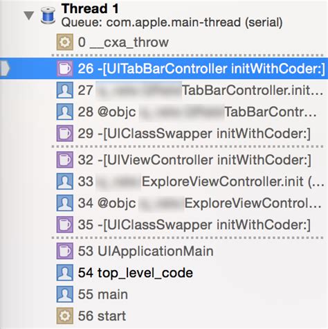 ios exception breakpoint in appdelegate stack overflow