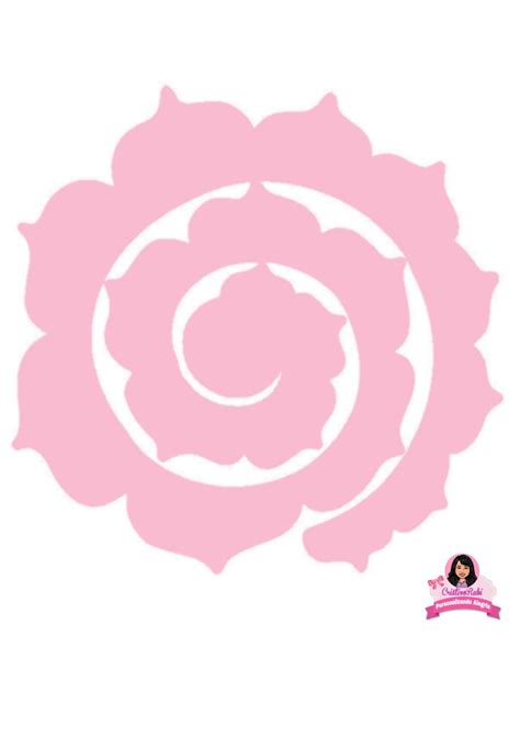 Flor De Papel Rosa Flower Flores De Papel Rosas De Papel Molde De Rosas