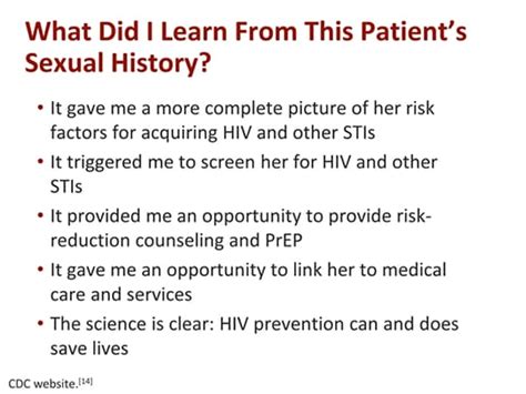 Sexual History Skills For Hiv Assessment And Prevention