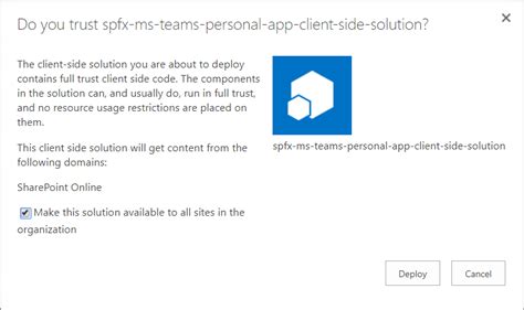 sharepoint framework v1 10 build ms teams personal app
