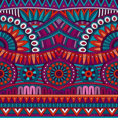 Abstract Vector Tribal Ethnic Background Seamless Stock Vector