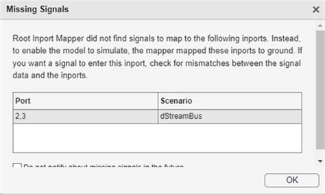 map signal data to root input ports matlab and simulink