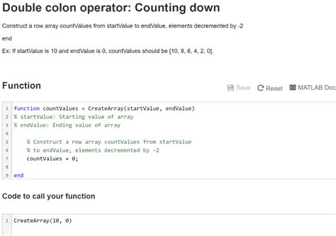 solved double colon operator counting down construct a row