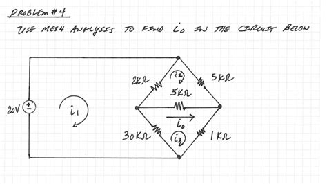 solved problem four use mesh analysis to find io in the