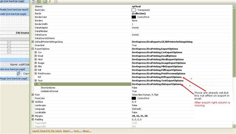 c xtrareport side by side export problem on excel stack overflow