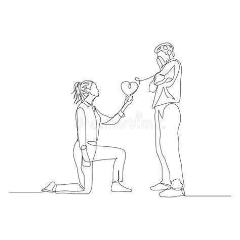 Continuous Line Proposal Stock Illustrations 222 Continuous Line