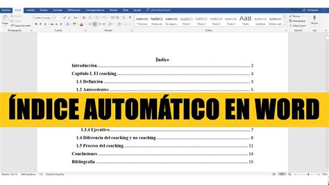 CÓmo Hacer El Índice AutomÁtico En Word FÁcil Y RÁpido Youtube