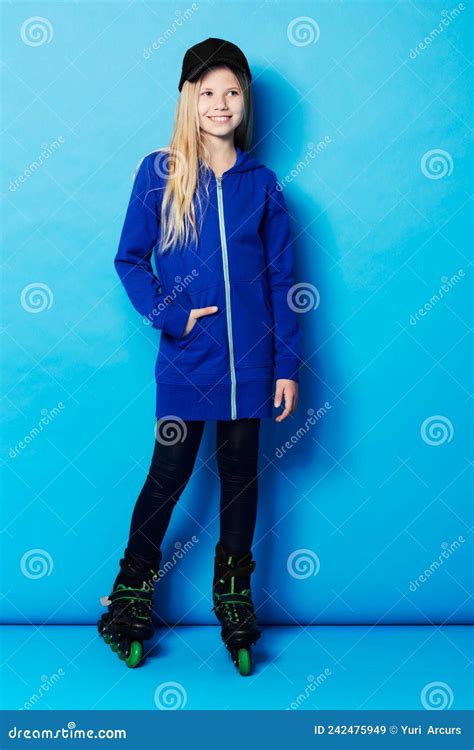 Shes Cool And Casual Full Length Shot Of A Young Girl Wearing A Blue