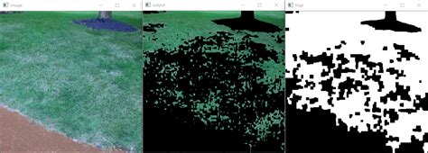 grass boundary detection when not 100 green opencv qanda forum