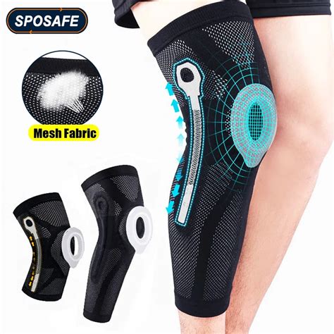 Sports Lengthen Leg Sleeve Knee Pad Breathable Woven Fabric Compression