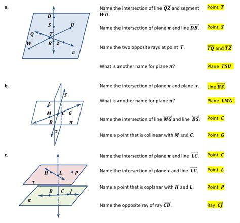 Points Lines And Planes Crossword Puzzle