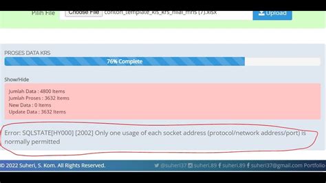 fix it sqlstate[hy000] [2002] only one usage of each socket address