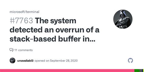 the system detected an overrun of a stack based buffer in this