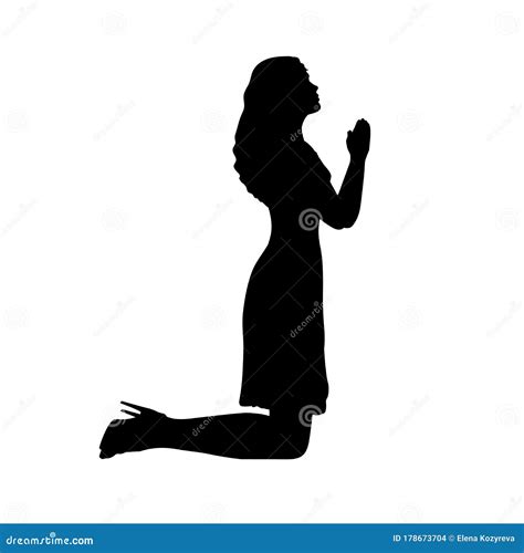 Kneeling Woman Silhouette Clip Art