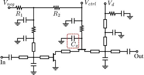 Simplified Schematic Of The Cascode Variable Gain Amplifier With