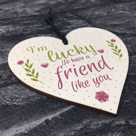 Friendship T Friend Sign Best Friend Plaque Chic Wooden Heart