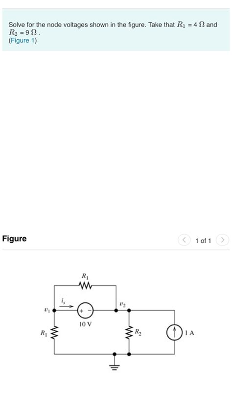 solved part a find the node voltage v1 express your answ