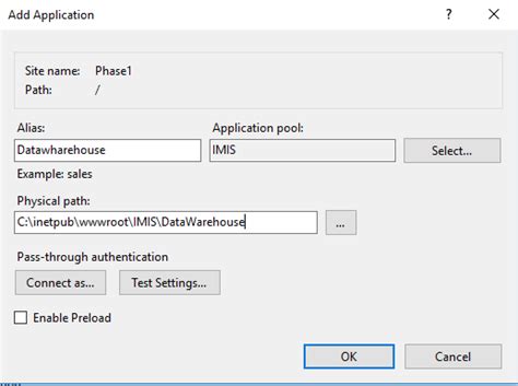 configure iis — openimis documentation