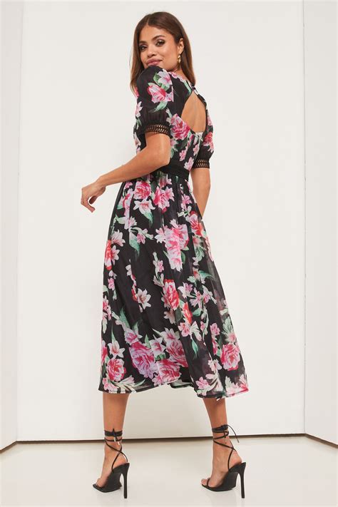 Buy Lipsy Black Floral Floral V Neck Skater Dress From Next Ireland