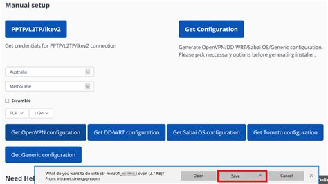 how to get openvpn credentials files or router installer