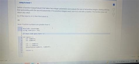 solved jump to level 1 define a function outputvalue that